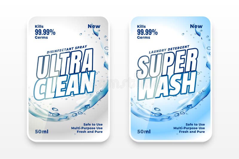 Super Wash and Cleaner Label Template Design Stock Vector ...