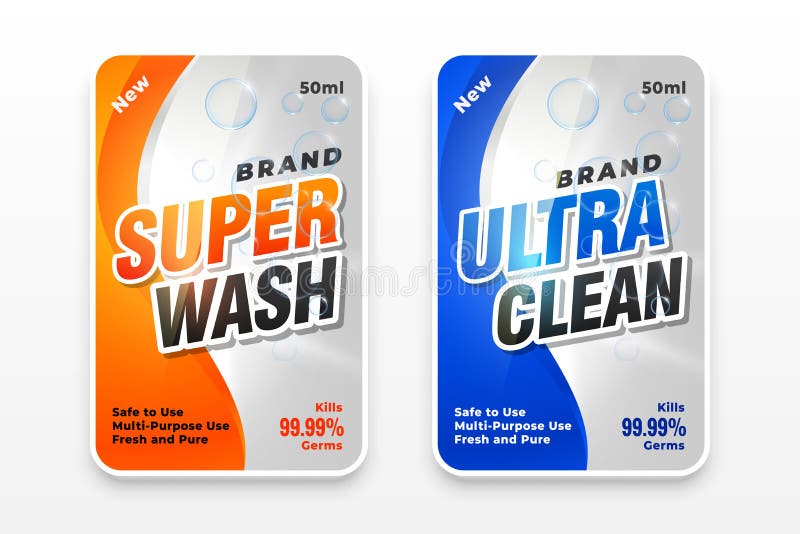 Super Wash Detergent Label for Your Brand Stock Vector - Illustration ...
