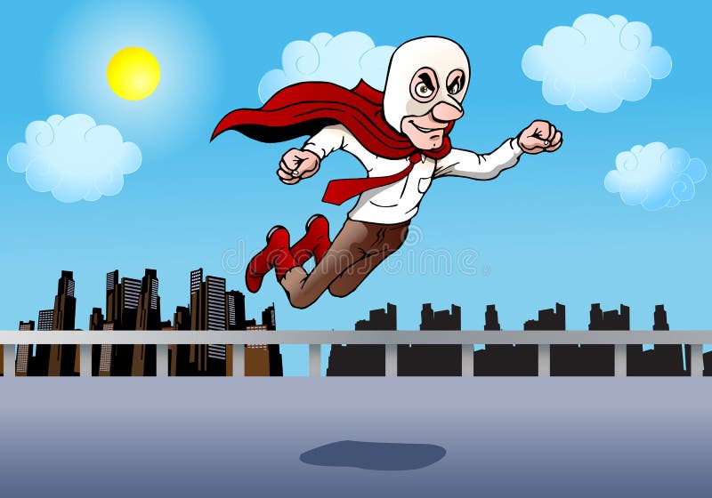 Super Hero Lifting Heavy Box Stock Illustration - Illustration of ...