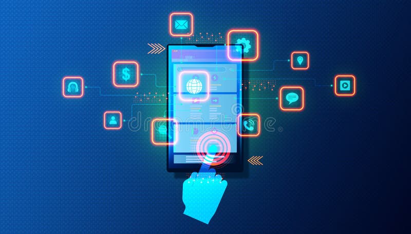 Superapp with Microapps - Conceptual Illustration Stock Photo - Image ...