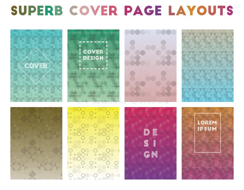 Superb Cover Page Layouts. stock vector. Illustration of blue - 145785721