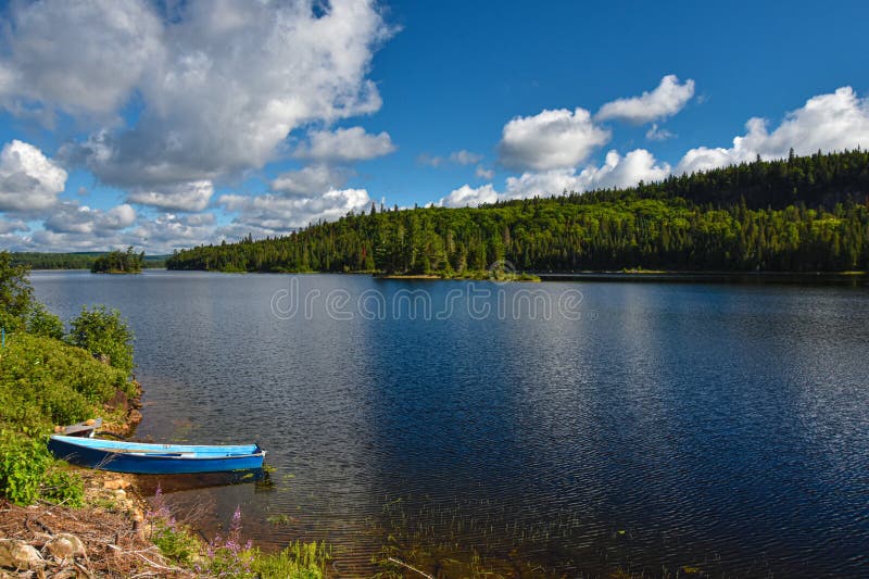 Superb Large Fishing Lake in a Protected Area in Quebec Stock Image ...