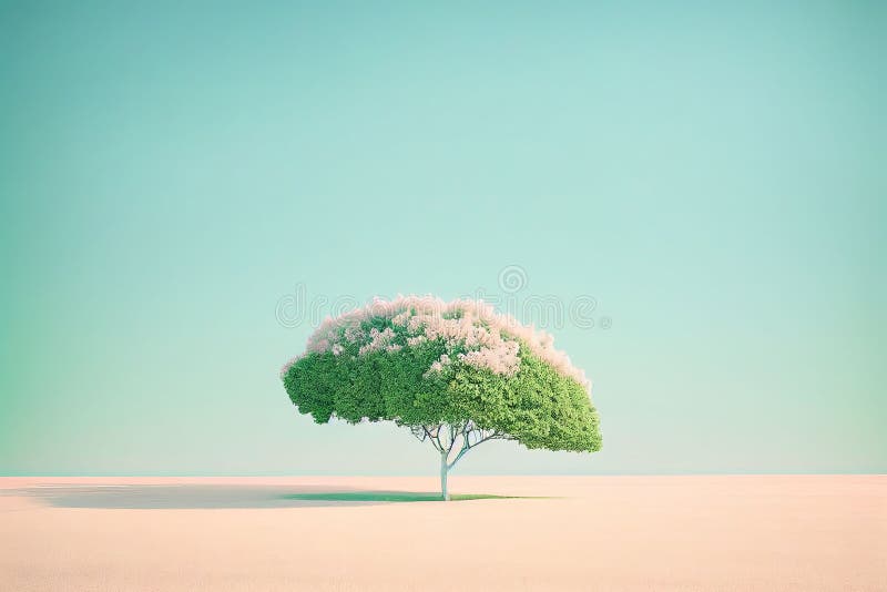 Superb Minimalism Tree on Landscape Winter in Pastel Color Created with ...