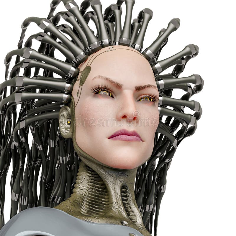 Superbe Cyborg Faisant Le Profil D'image D'identification Illustration ...