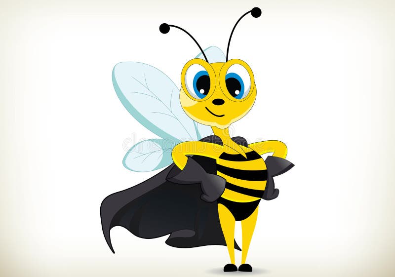 Spaß-Superheld-Biene vektor abbildung. Illustration von erfindung - 50104473