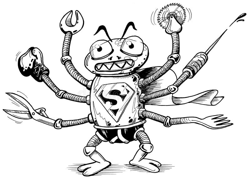 Superbug stock illustration. Illustration of cartoon, fork - 884807