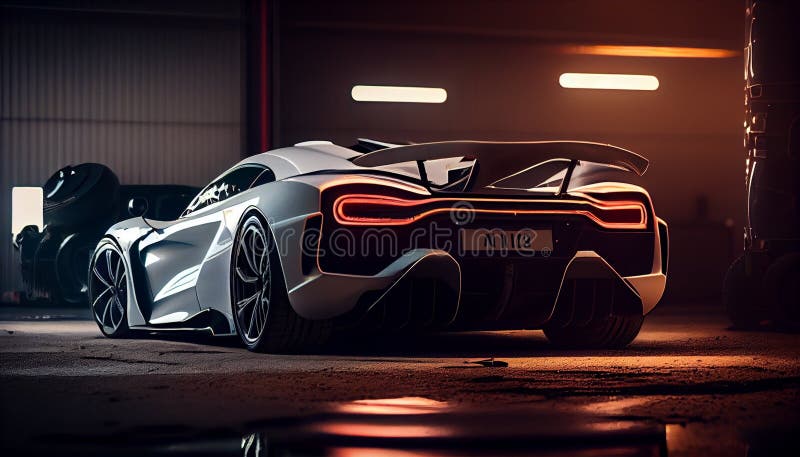 Supercar from Behind Ai Generated Stock Illustration - Illustration of ...