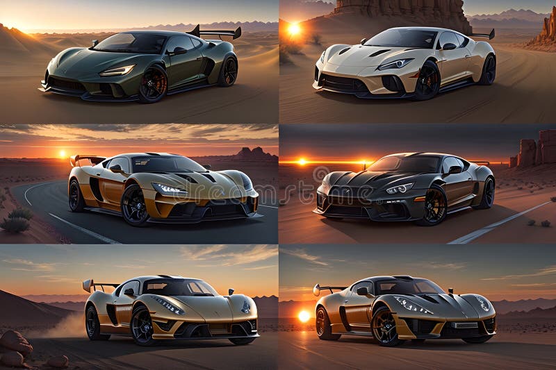 Supercar Collection Showcases Versatility in Diverse Desert Scenes. AI ...