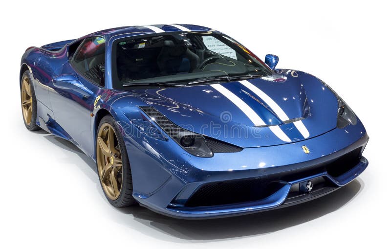 Supercar Del Azul De Ferrari Imagen de archivo editorial - Imagen de ...