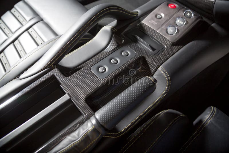 Supercar S Interior Detail Shot Stock Image - Image of black, supercar ...