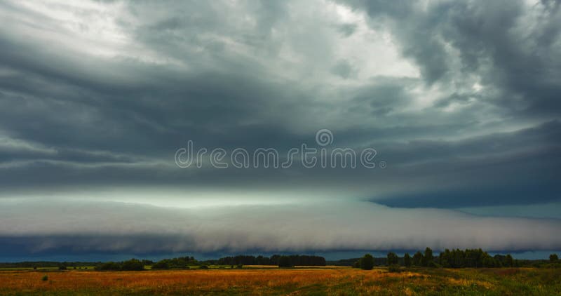 Supercell Cloud with Distant Lightning Illuminating the Storm Structure ...