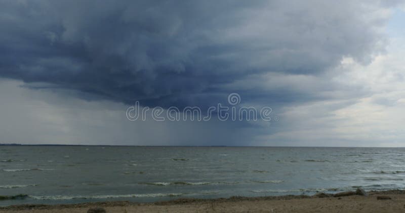 Supercell over the sea stock footage. Video of cumulus - 156476862