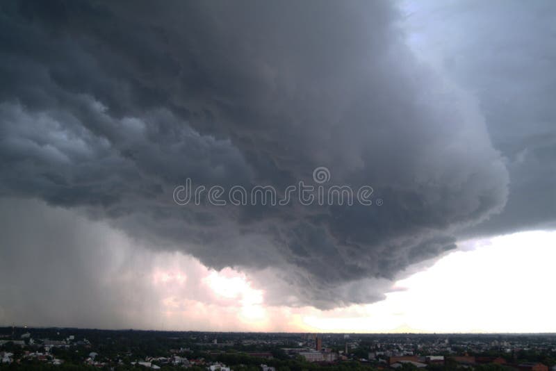 Supercell Storm Clouds with Hail and Intence Winds Stock Photo - Image ...