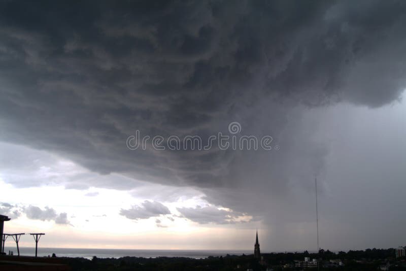 Supercell Storm Clouds with Hail and Intence Winds Stock Image - Image ...