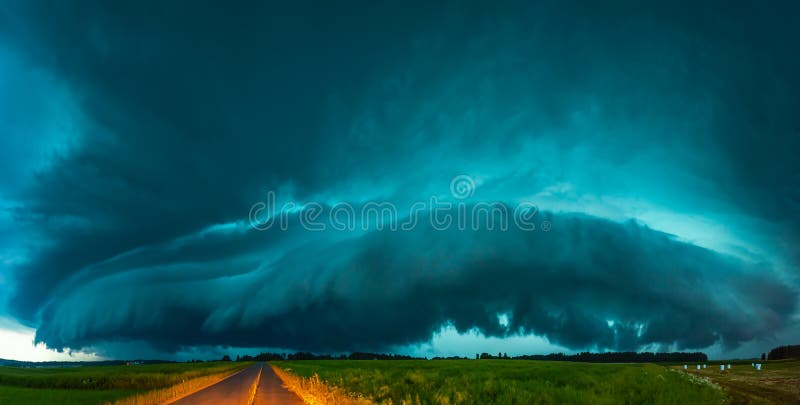 Supercell Storm Clouds with Intense Tropic Rain Stock Image - Image of ...