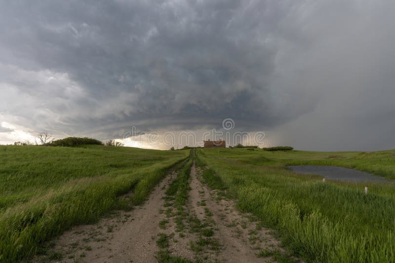 Supercell Storm Forming Over Farm Great Plains Stock Photos - Free ...