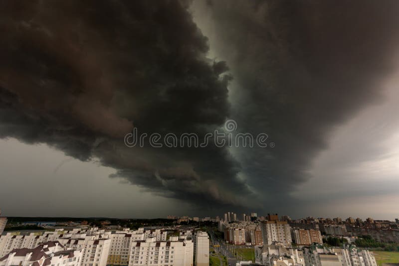 Supercell Storm Over the City Stock Image - Image of dark, graz: 60169667