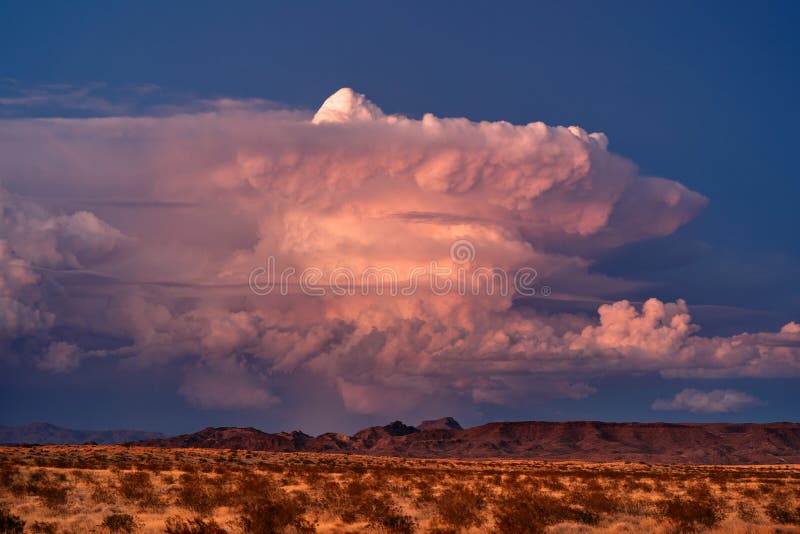 Supercell Thunderstorm Cumulonimbus Cloud at Sunset Stock Photo - Image ...