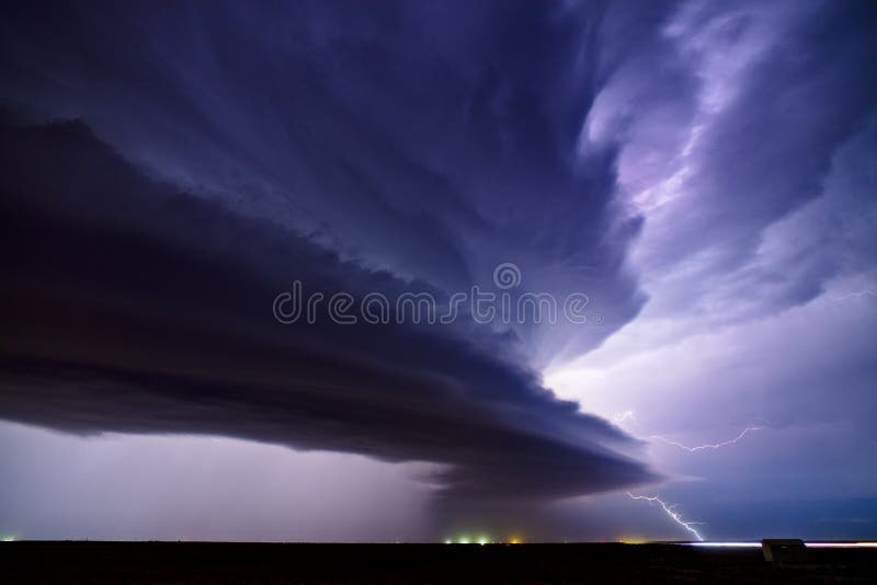 Supercell Thunderstorm with Lightning during a Severe Weather Outbreak ...