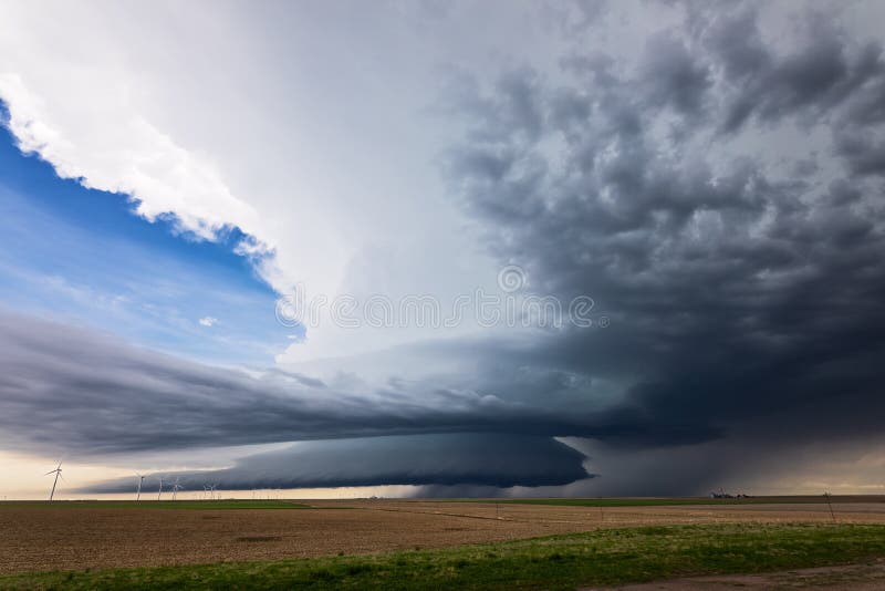 Supercell Thunderstorm during a Severe Weather Event in Kansas Stock ...
