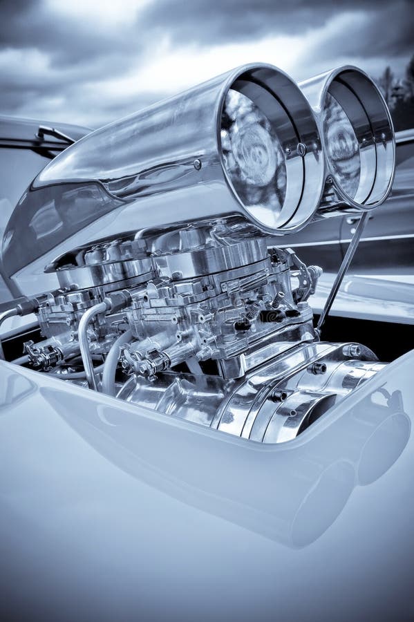 Hot Rod Chrome Supercharger Stock Photo - Image of supercharged, auto ...