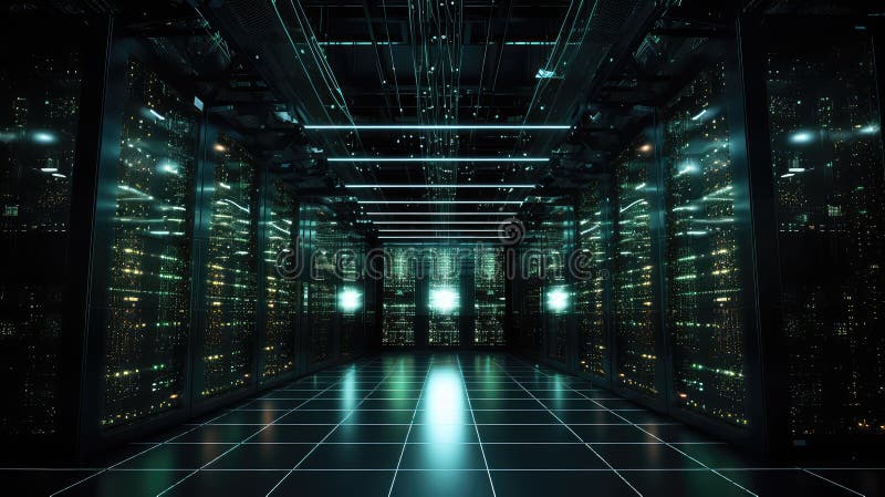 Supercomputer black ai stock illustration. Illustration of digital ...