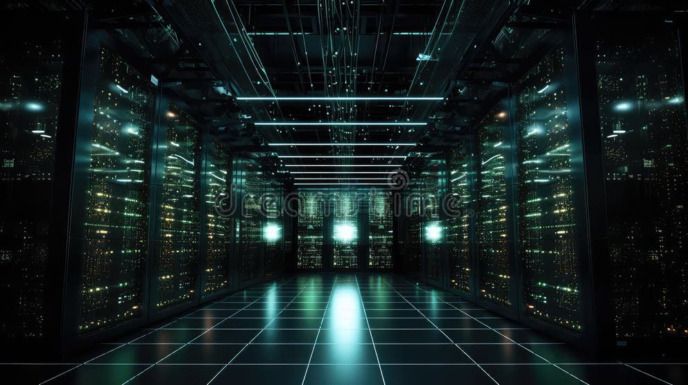 Supercomputer black ai stock illustration. Illustration of digital ...