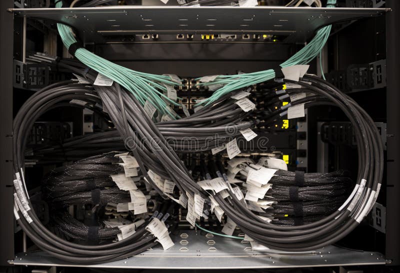 Supercomputer cables stock photo. Image of broadband - 244465136