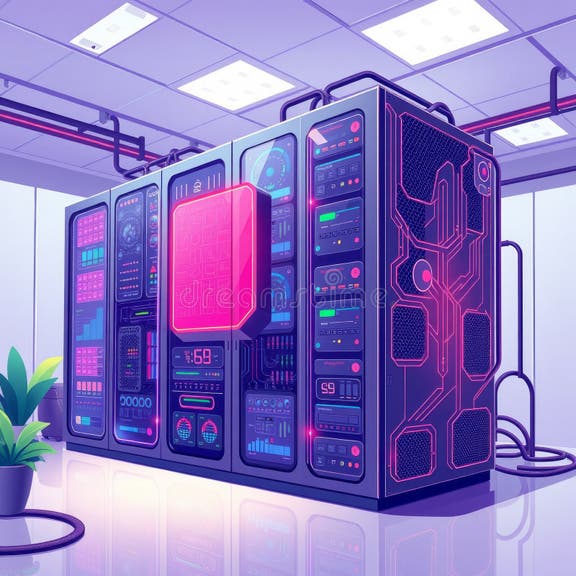 GPT ChatGPT Illustration: Supercomputer Cluster Core Artificial ...