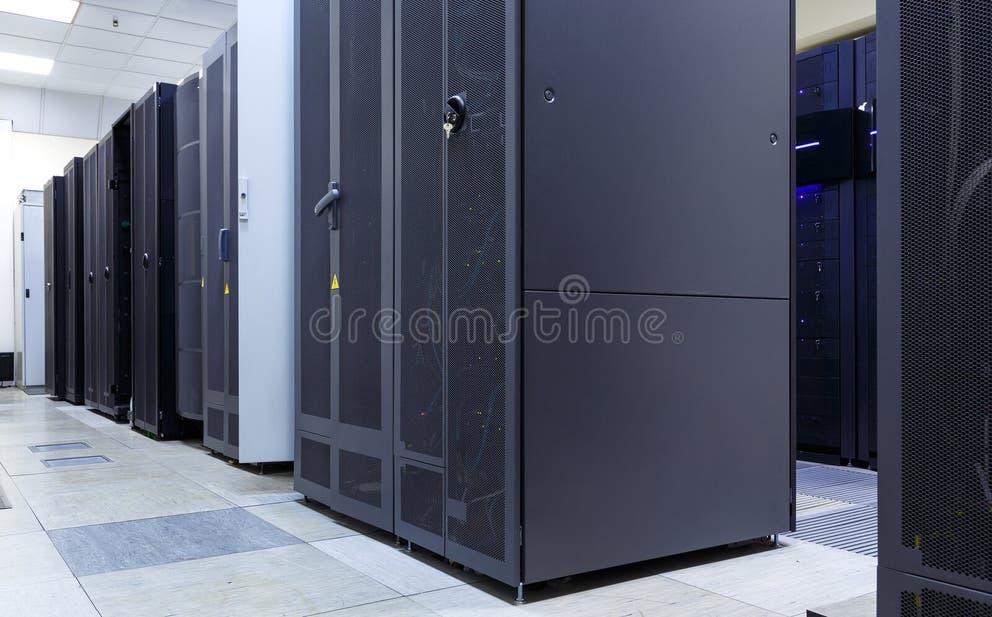 Supercomputer Clusters in the Room of Modern Data Center Stock Photo ...