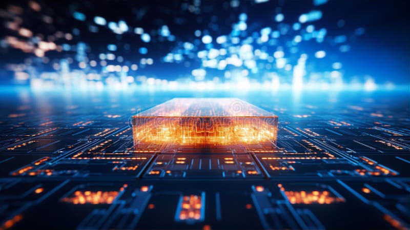 Supercomputer CPU and GPU, Circuits Mother Board Interconnection with ...