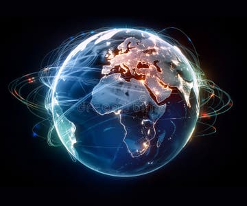 Supercomputer CPU and GPU, Circuits Mother Board Interconnection with ...