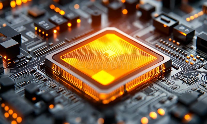 Supercomputer CPU and GPU, Circuits Mother Board Interconnection with ...