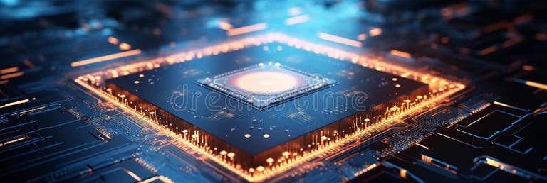 Supercomputer CPU and GPU, Circuits Mother Board Interconnection with ...