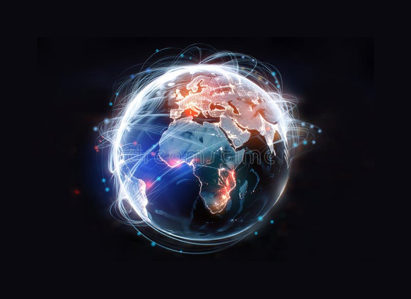 Supercomputer CPU and GPU, Circuits Mother Board Interconnection with ...