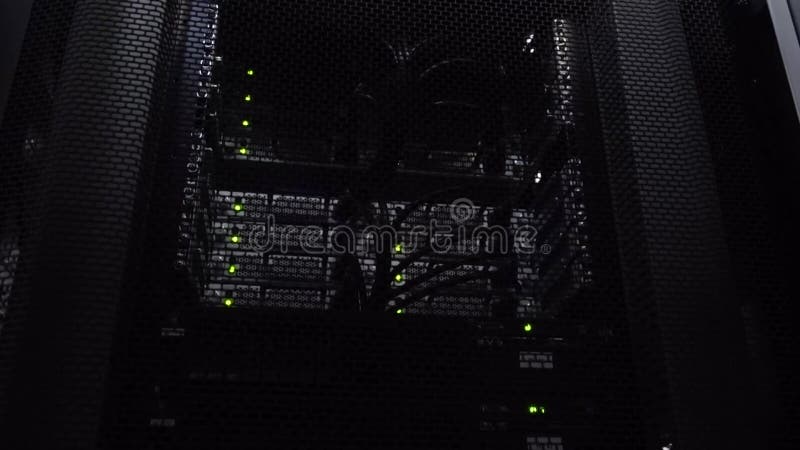 Supercomputer Dark Server Room. Moving Camera Bottom View Stock Footage ...