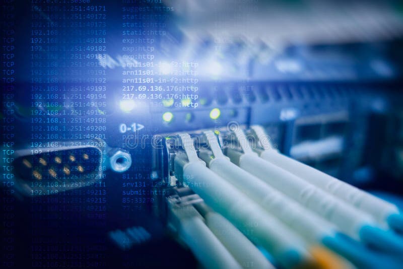 Fiber Optical Connector Interface. Multiple Exposure Stock Image ...