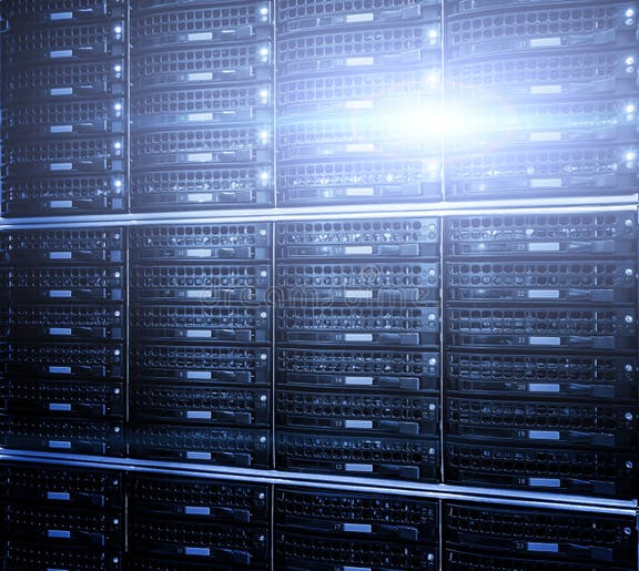 Supercomputer Disk Storage in Modern Data Center Stock Image - Image of ...