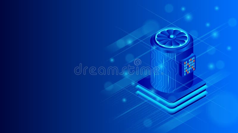 Supercomputer Isometric Vector Illustration. Big Data Processing, Stock ...