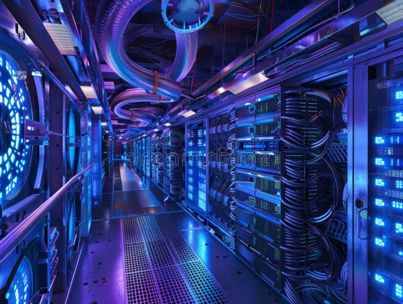 Supercomputer Processor Server Room Advanced Chip Quantum Computing Silicone Computation Ai