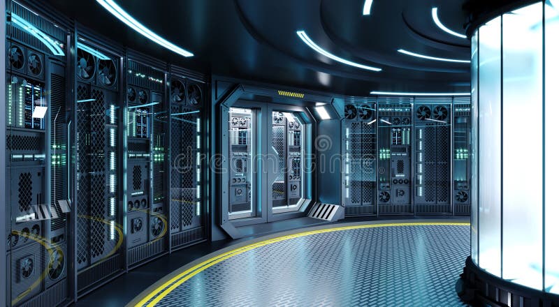 Supercomputer or Quantum Computer Indoors Stock Illustration ...