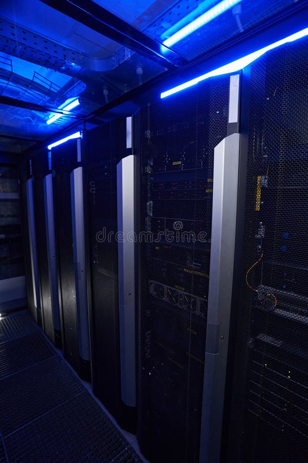 Supercomputers and Storage System in Tech Room Stock Photo - Image of ...