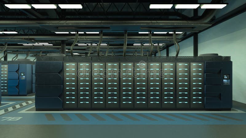 Supercomputing Center stock photo. Image of rendering - 73247222