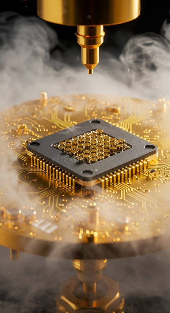 Ultra-HD Macro Shot of a Quantum Computer S Superconducting Processor ...