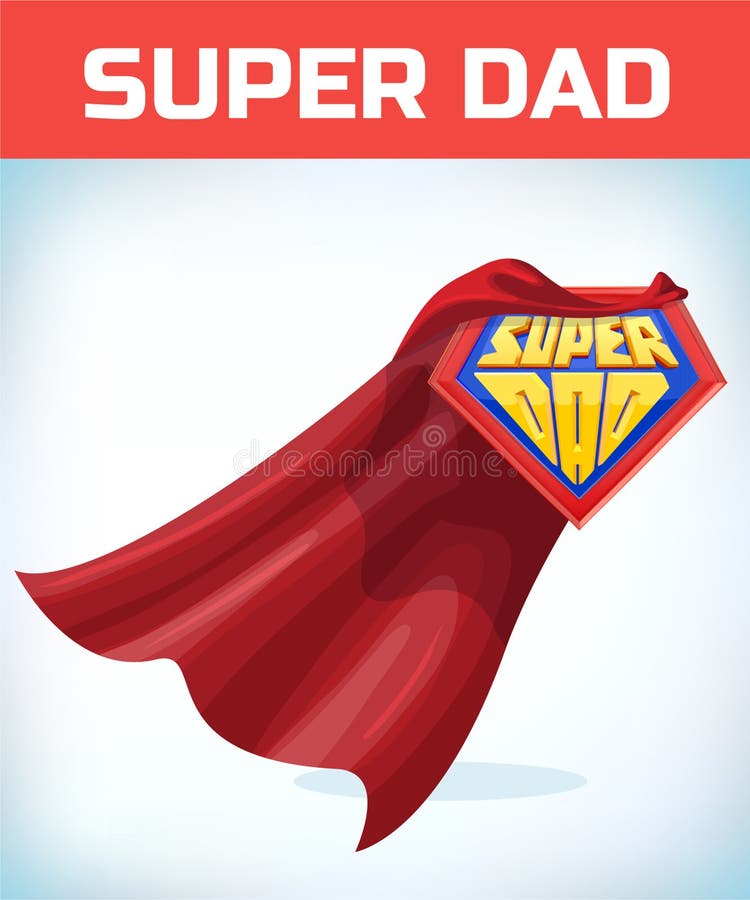 Superdad Sign. Super Dad. Father Day. Shield Isolated on Blue ...