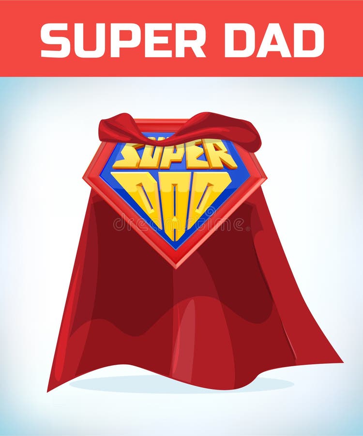Superdad Sign. Super Dad. Father Day. Shield Isolated on Blue ...