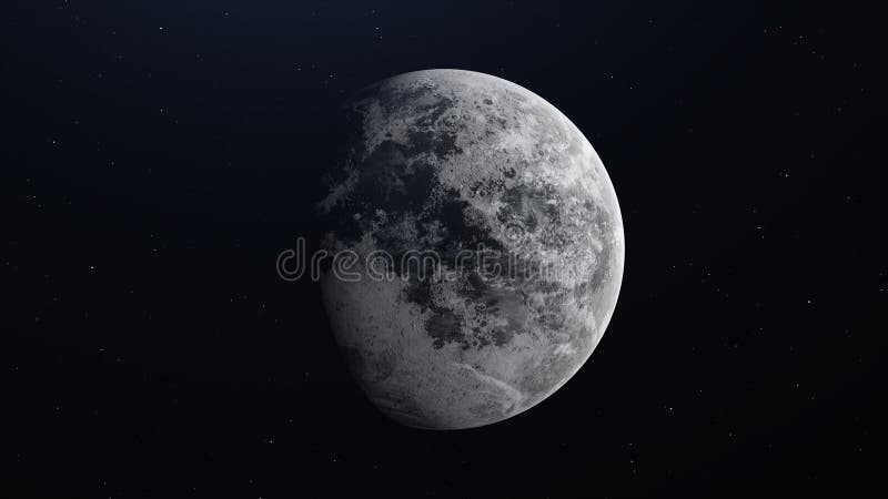 Superfície Da Lua 3d Realísticos Rendem Da Lua E Do Espaço Ilustração ...
