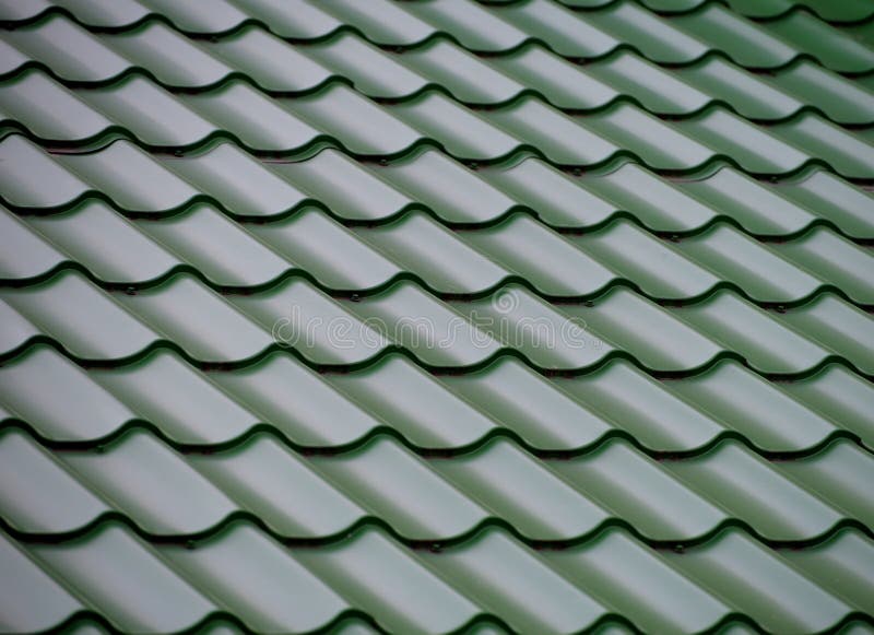 Superficie De Tejas De Metal Verde Foto de archivo - Imagen de verde ...