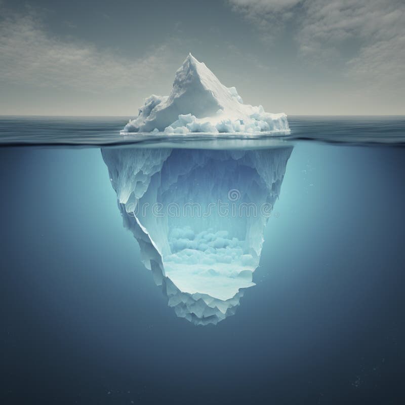 Superficie Visible E Invisible Del Iceberg Stock de ilustración ...