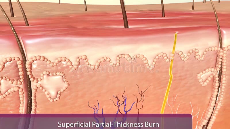 Superfucial Partial, Thickness Burn Stock Illustration - Illustration ...
